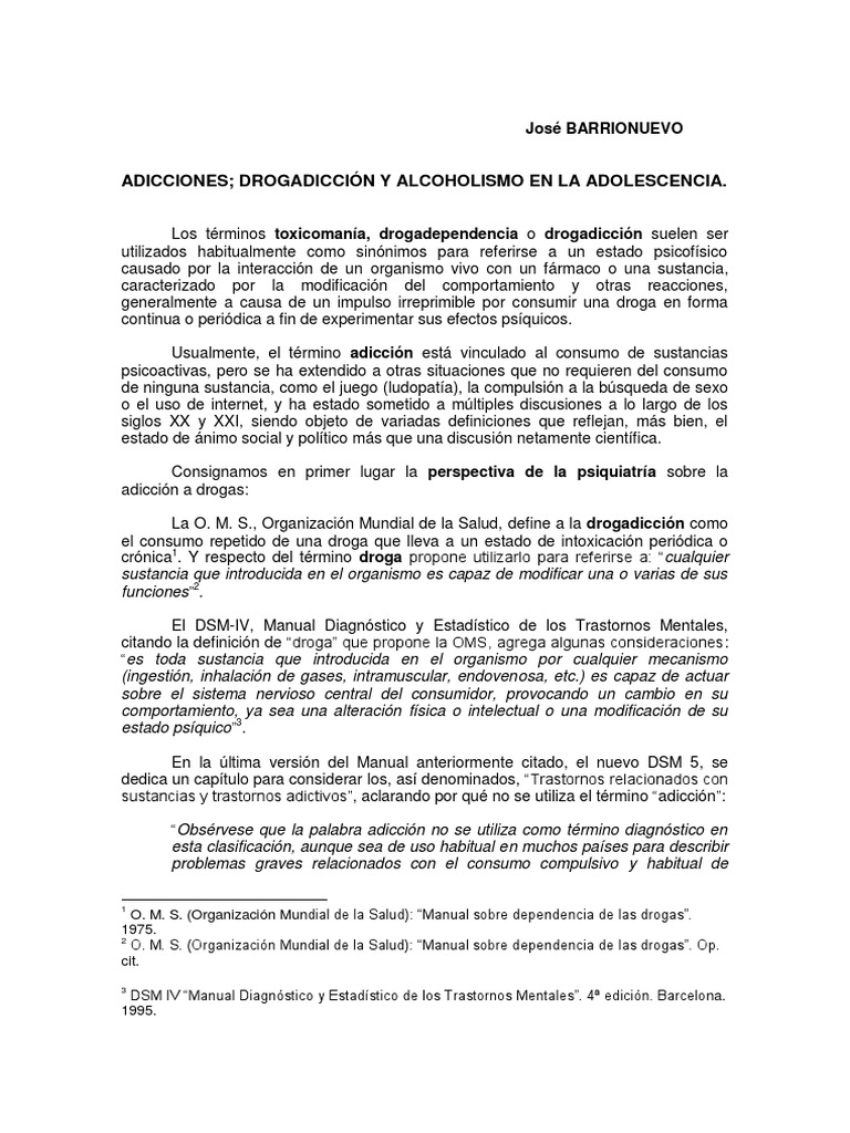 Alcoholismo y Drogadicción (Selección) | PDF | La dependencia de sustancias | Manual Diagnóstico ...