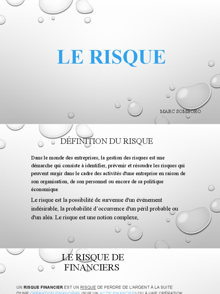 Définition et types de risques financiers | PDF | Risque financier ...