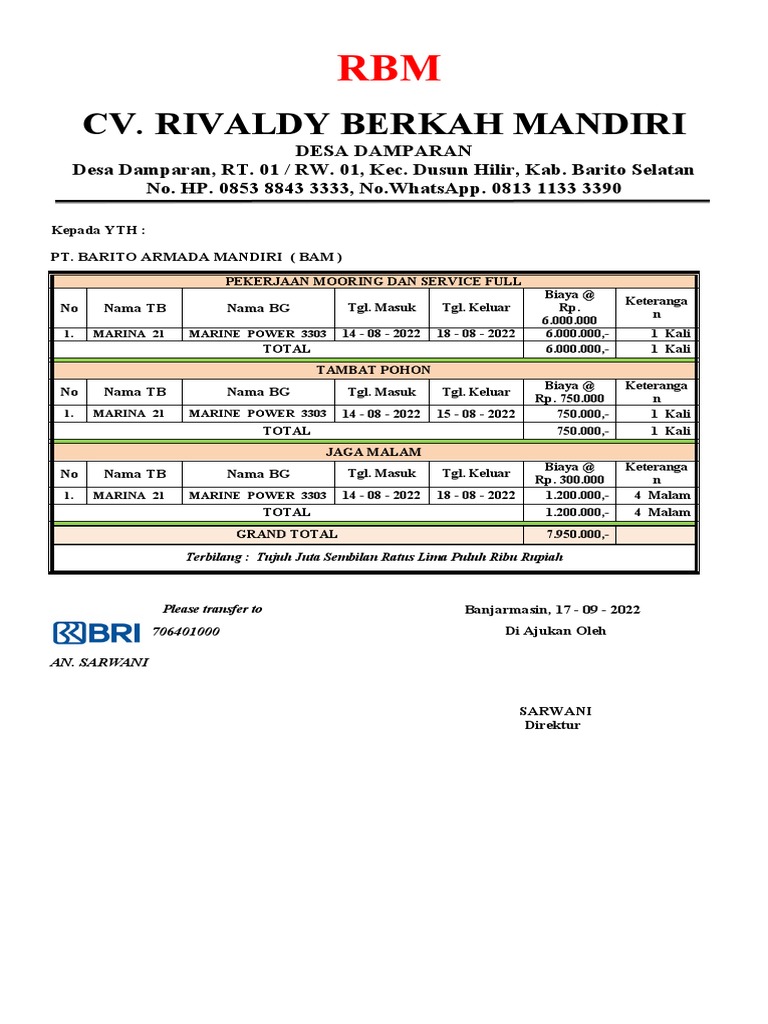 Pt. Barito Armada Mandiri (Bam) | PDF