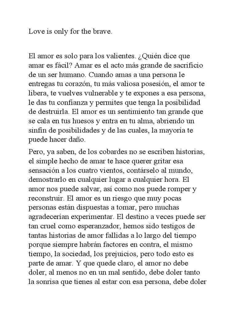 Love Is Only For The Brave | PDF