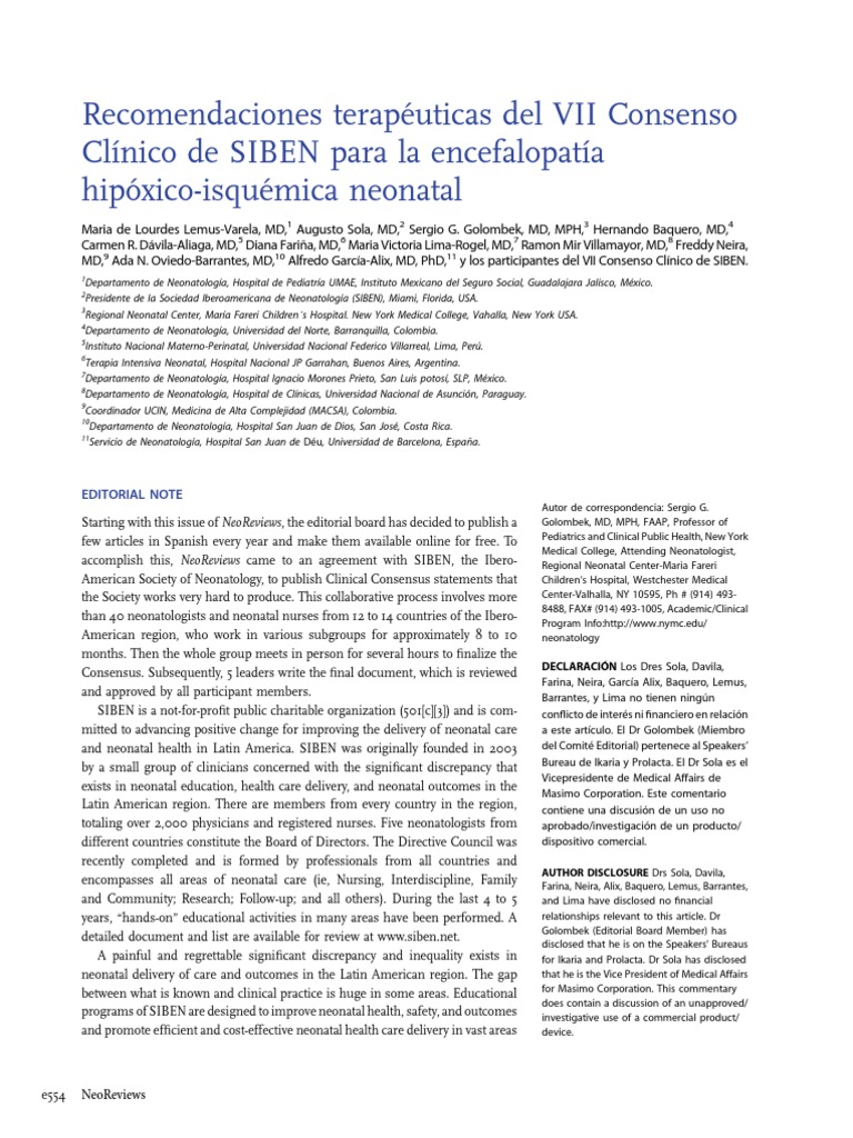 SIBEN Guidelines for Neonatal Asphyxia | PDF | Clinical Medicine | Medicine
