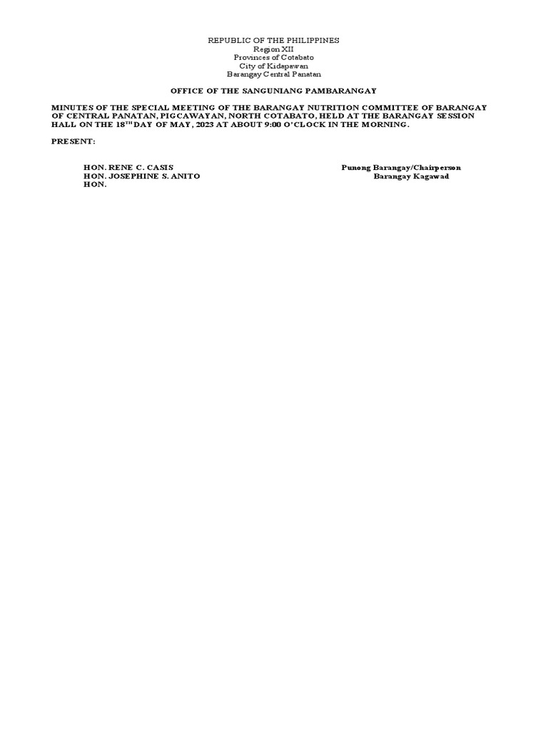 Minutes of BNC | PDF Minutes of BNC | PDF