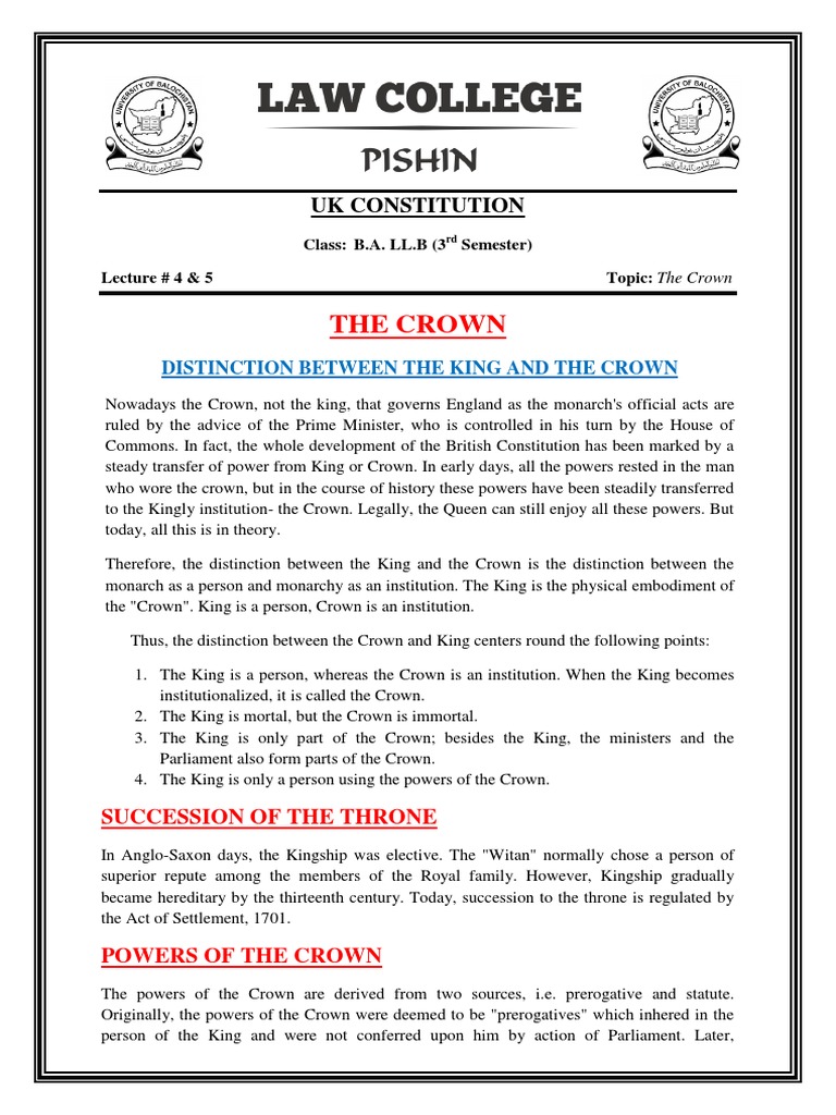 The Crown | PDF | Monarchy Of The United Kingdom | Monarch