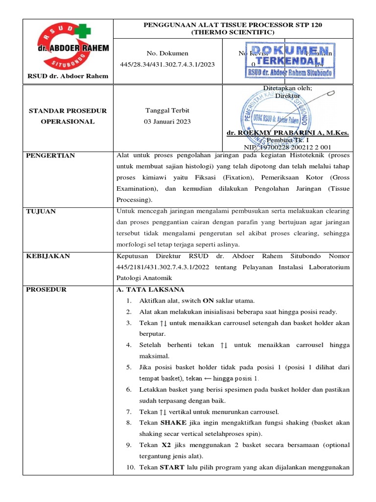 23 Penggunaan Alat Tissue Processor STP 120 | PDF