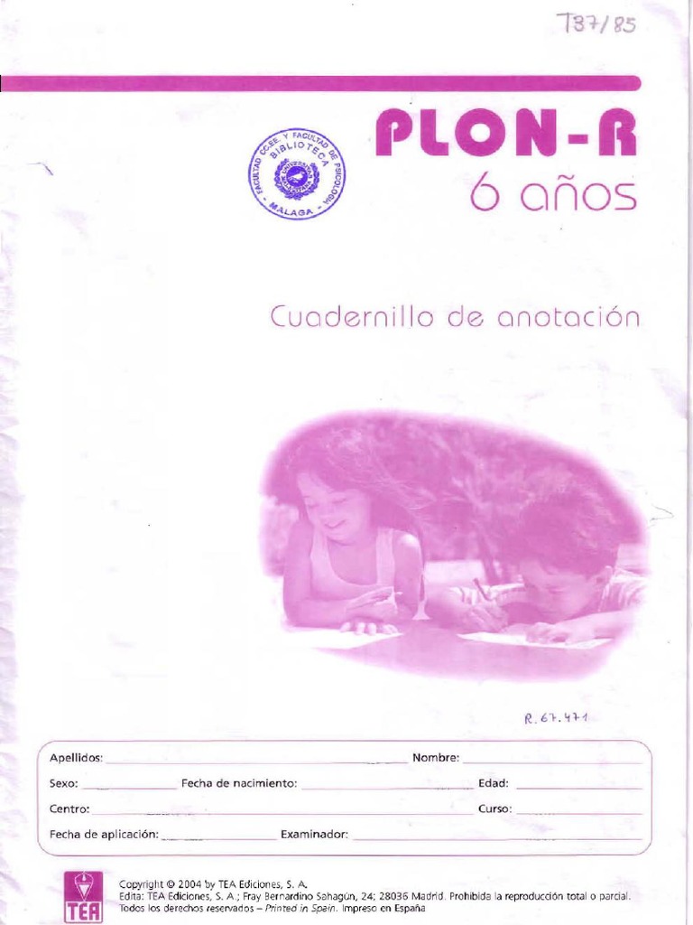 PLON-R 6 Años | PDF