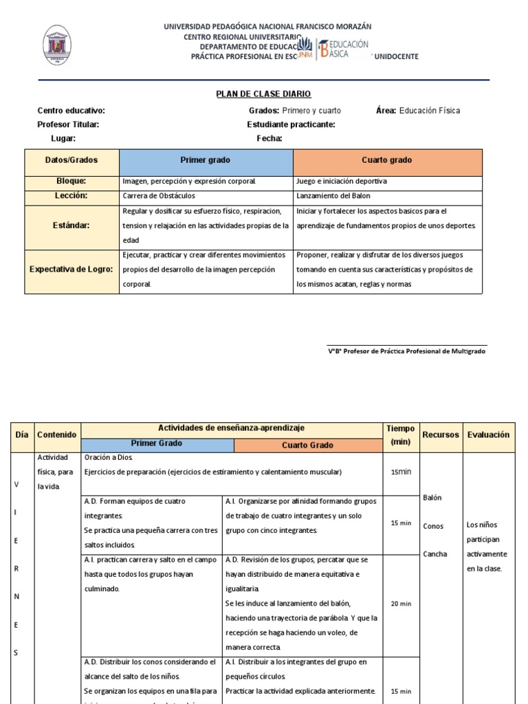 Educ Física Plan de Multigrado S1 | PDF | Modificación de ...