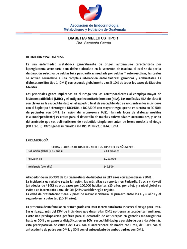 Diabetes Mellitus Tipo 1 | PDF | Enfermedades y trastornos humanos ...