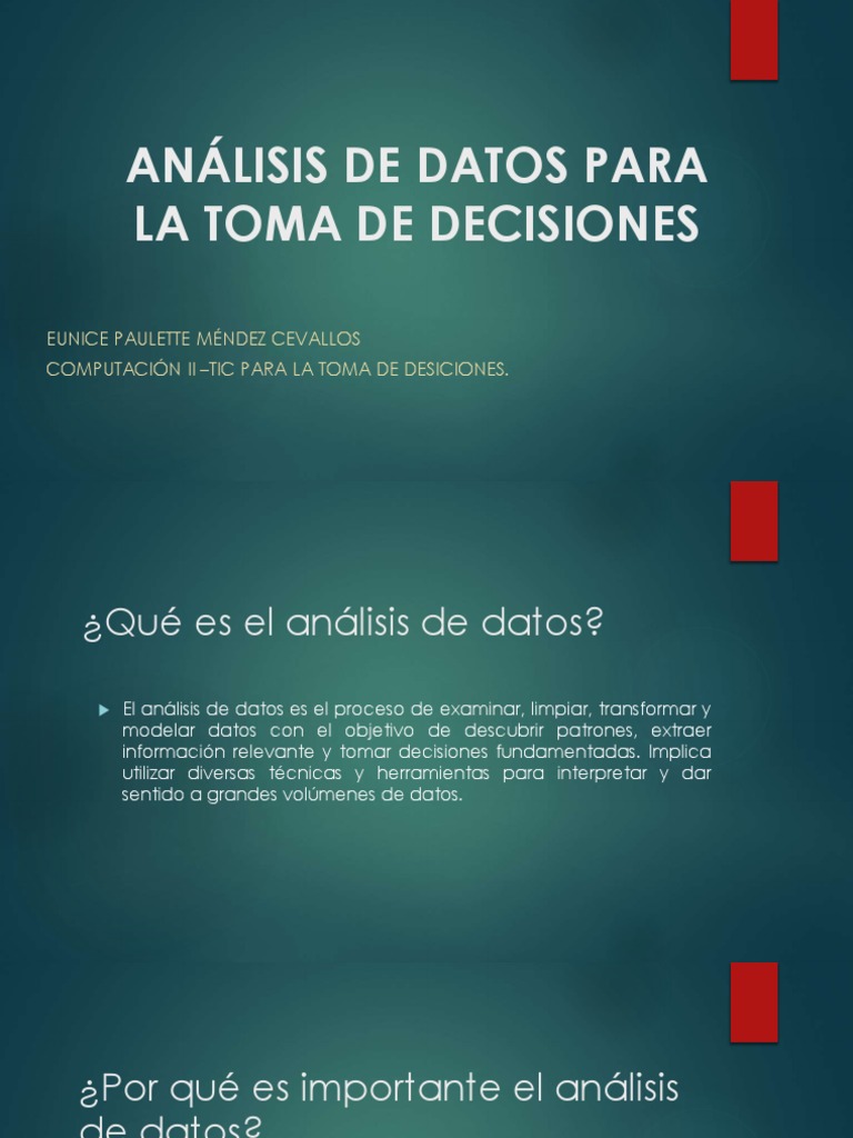 Análisis de Datos para La Toma de Decisiones. 04-07-2023. | PDF | Análisis de los datos | Toma ...