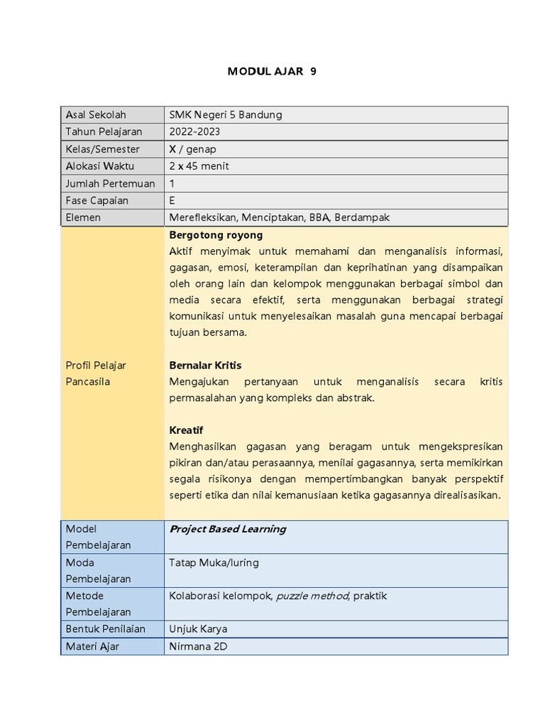 Modul 9 Nirmana | PDF