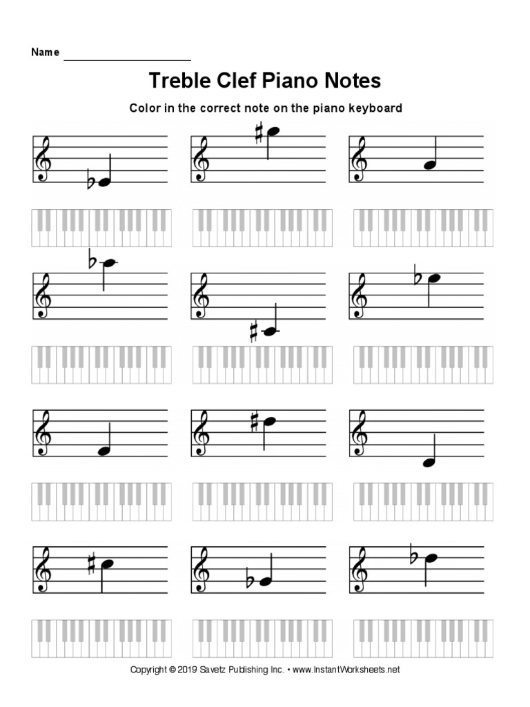 Treble Clef Piano Notes Mixed | PDF