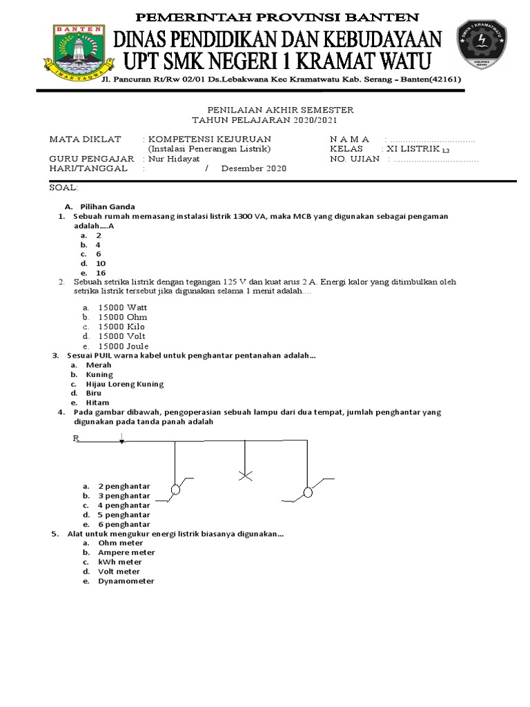 Soal Ulum Uas ITL SMKN 1 Kramat Watu November 2020 | PDF