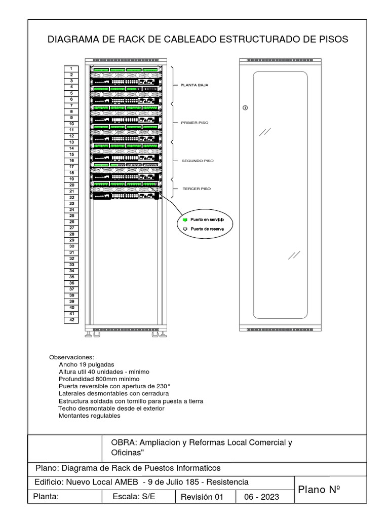 Diagrama de Rack para Telecomunicaciones | PDF