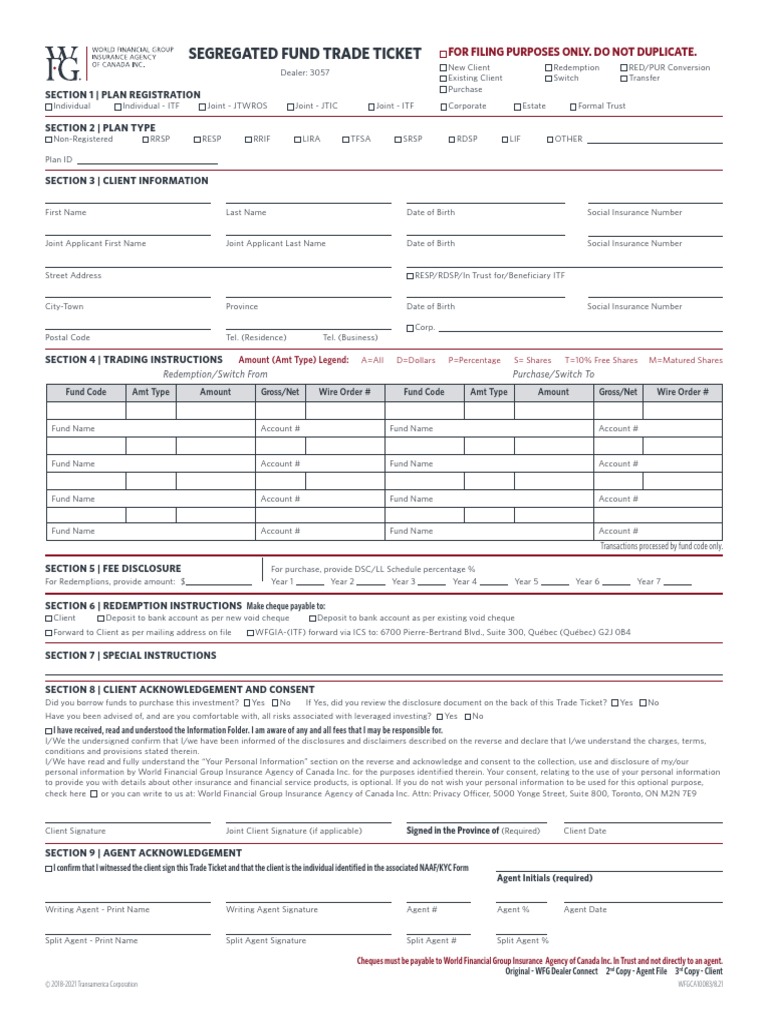 Trade Ticket Form | Download Free PDF | Loans | Investing