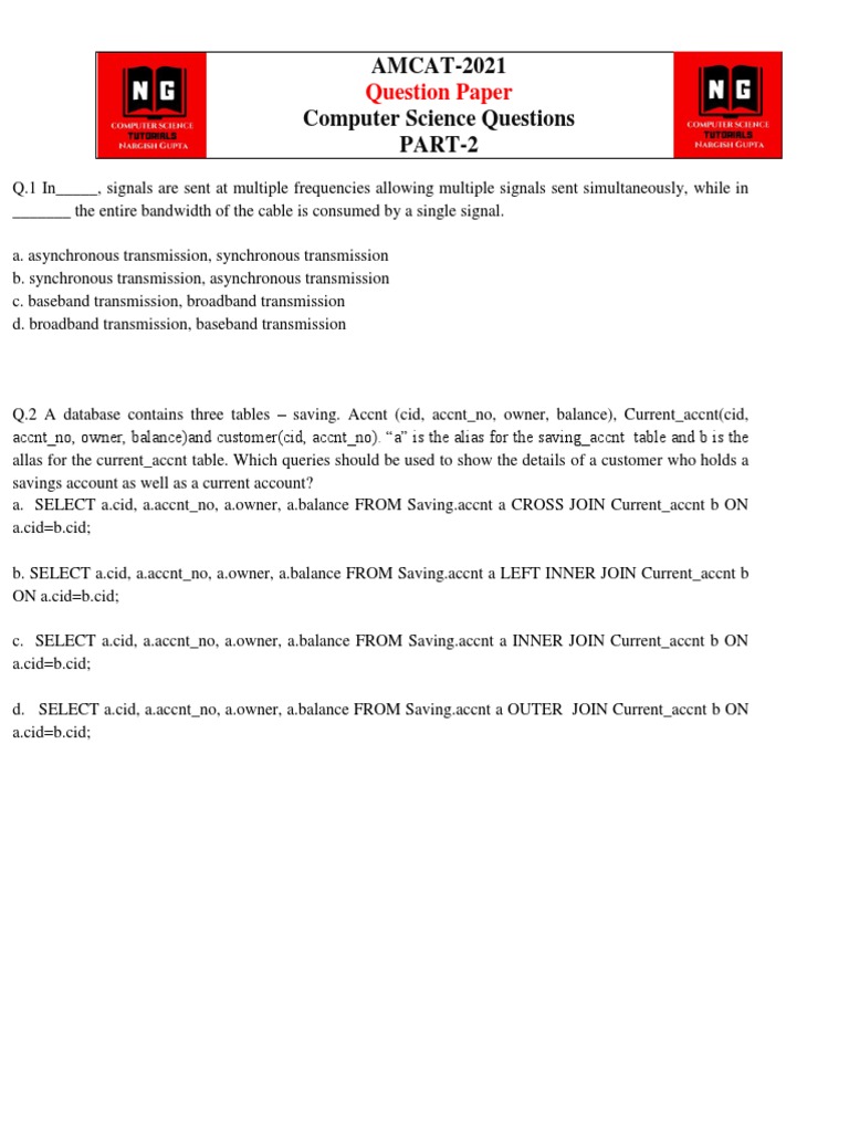 Amcat Computer Science Questions-Part-2 | Download Free PDF | Uniform ... Amcat Computer Science Questions-Part-2 | Download Free PDF | Uniform ...
