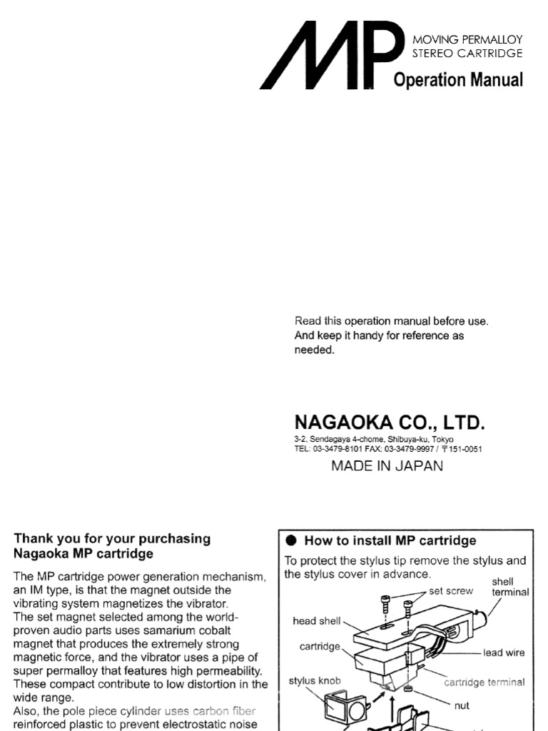 Nagaoka MP Series | PDF