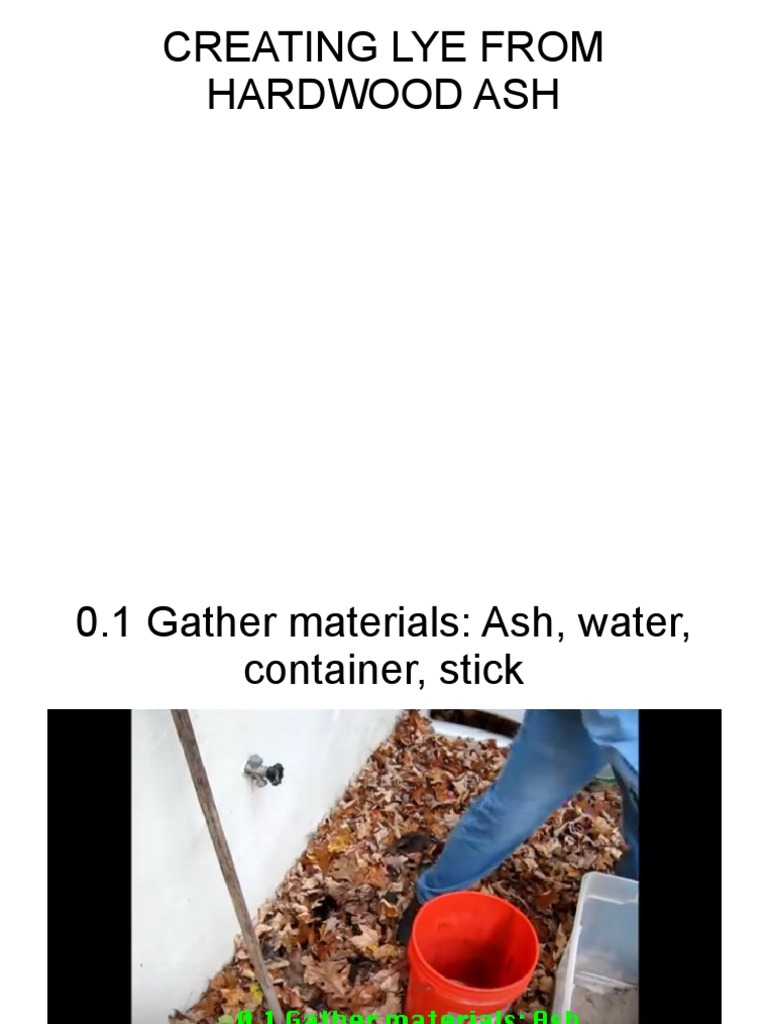 How To Make Lye From Hardwood Ash | PDF | Cooking, Food & Wine | Home ...