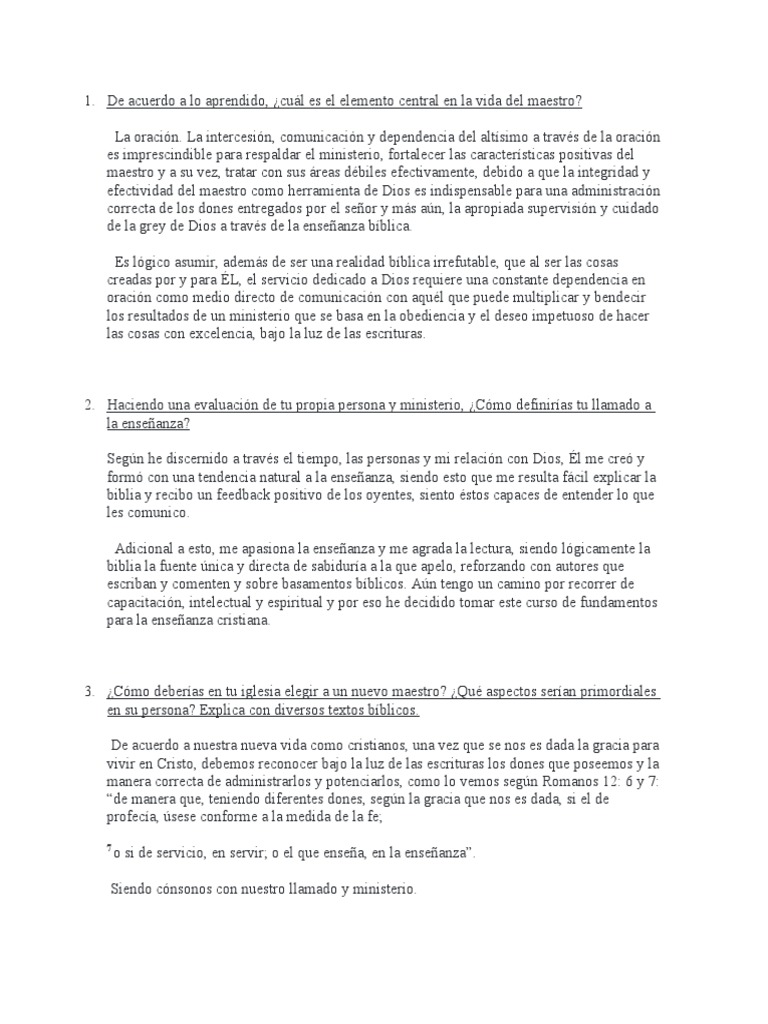 Preguntas de Reflexión Primera Semana | PDF | Biblia | Cristo (título)