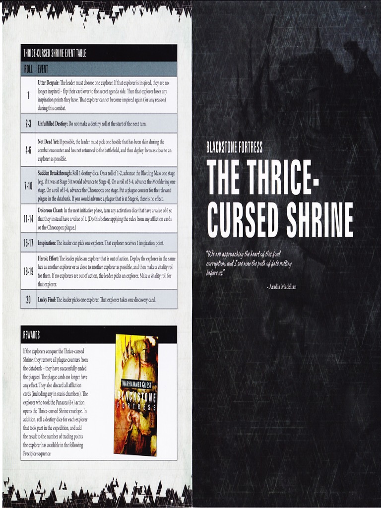 Blackstone Fortress - The Trice-Cursed Shrine | PDF