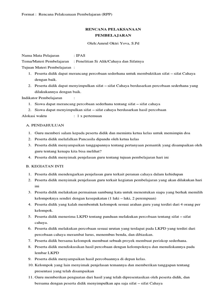 RPP Guru Penggerak | PDF