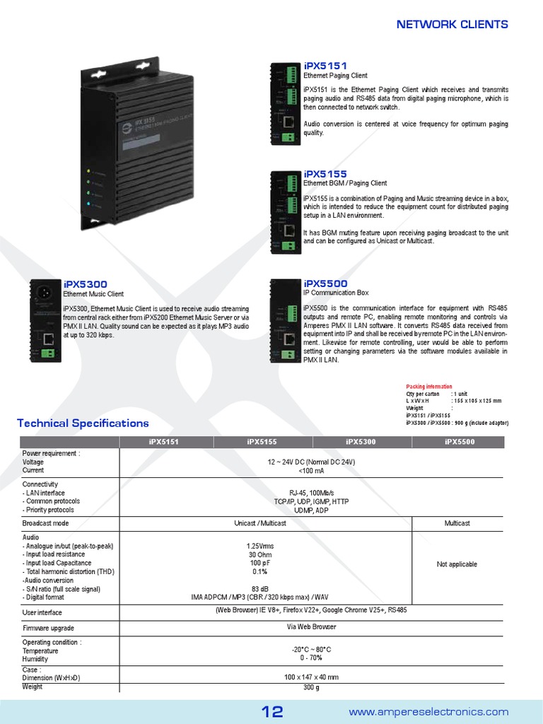 12) iPX5151, iPX5300, iPX5500, iPX5155 | PDF | Computer Network | Streaming Media