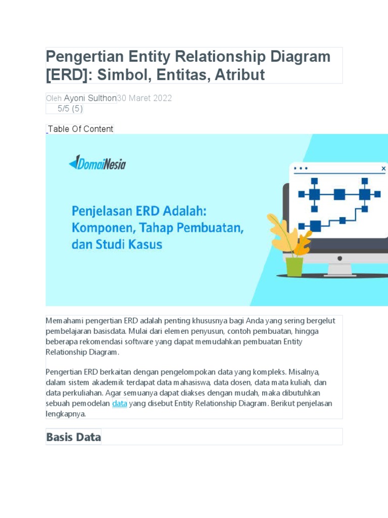 PENJELASAN_Pengertian Entity Relationship Diagram | PDF