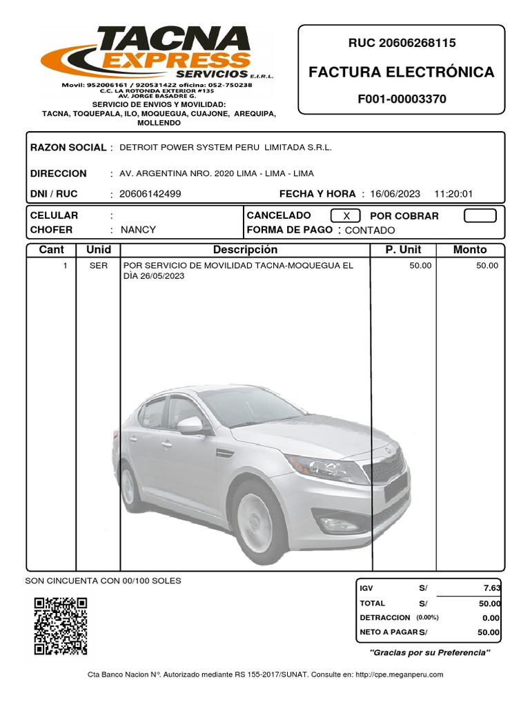 Factura Electrónica: Razon Social | PDF