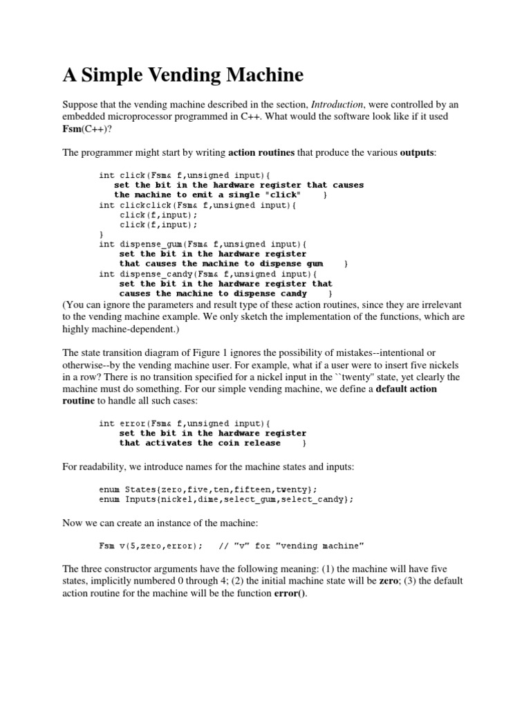 A Simple Vending Machine | Download Free PDF | Subroutine | Parameter ...