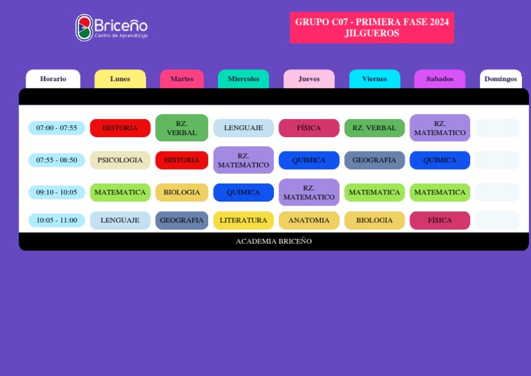 GRUPO C07-Horario | PDF