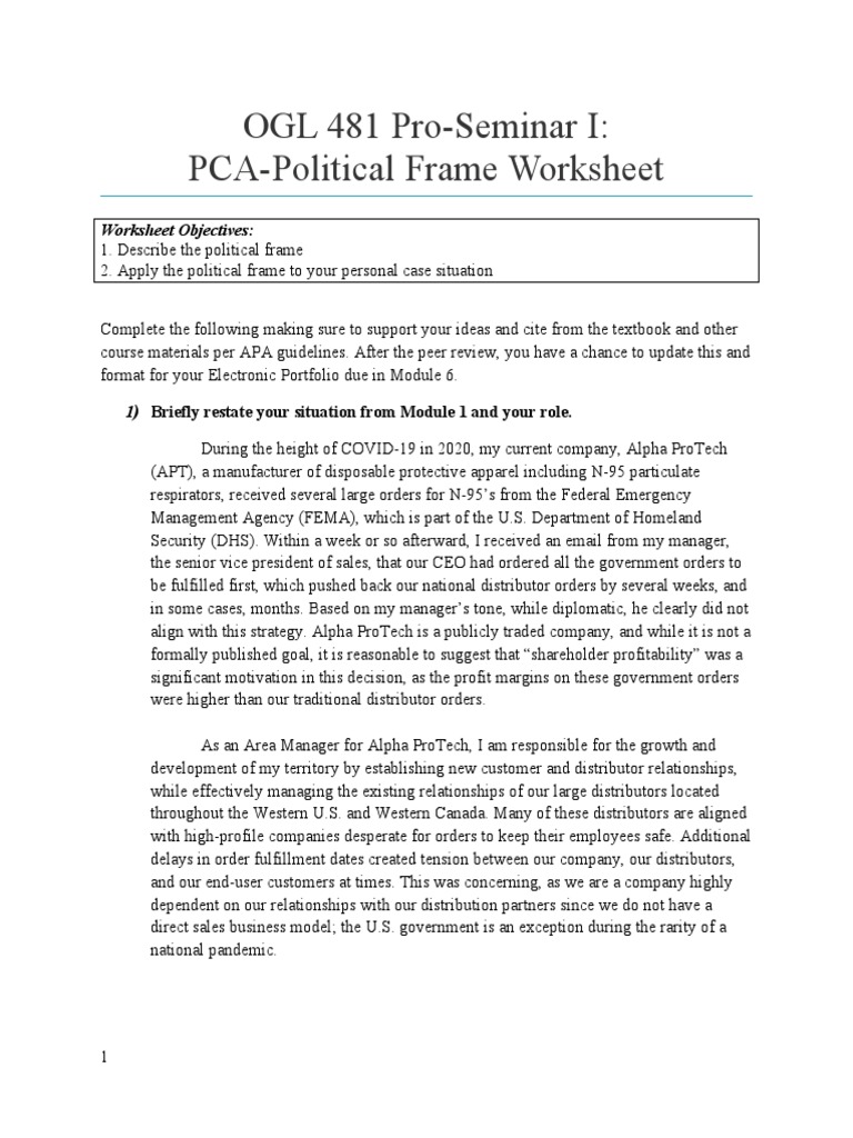 4 Political Frame Worksheet 1 | PDF | Sales | Leadership