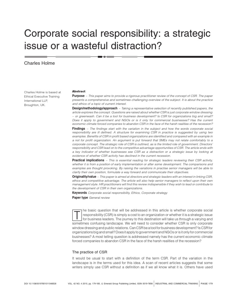 CSR 2 | PDF | Corporate Social Responsibility | Competitive Advantage