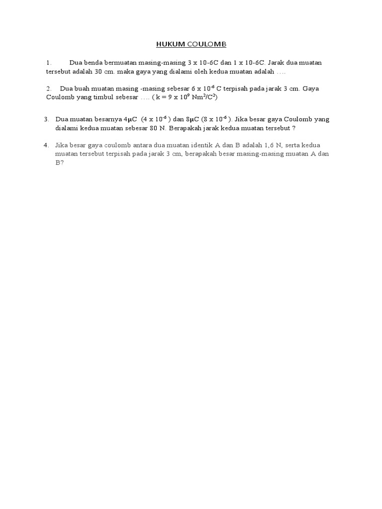Hukum Coulomb | PDF | Sains & Matematika Hukum Coulomb | PDF | Sains & Matematika
