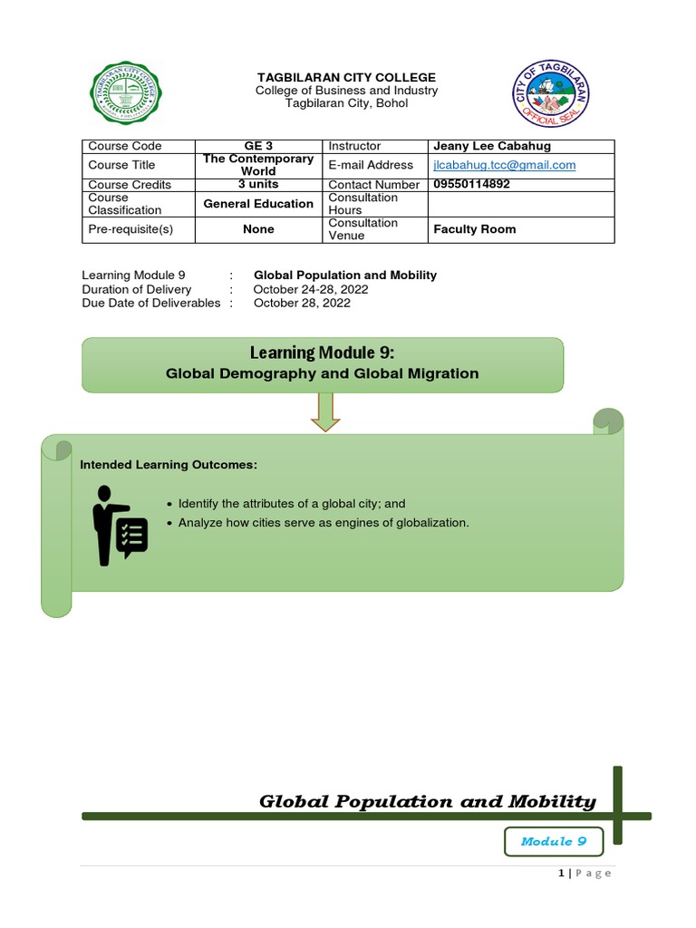 GE3 - Learning Module 9 - Midterm Period | PDF | Cost Of Living | Globalization