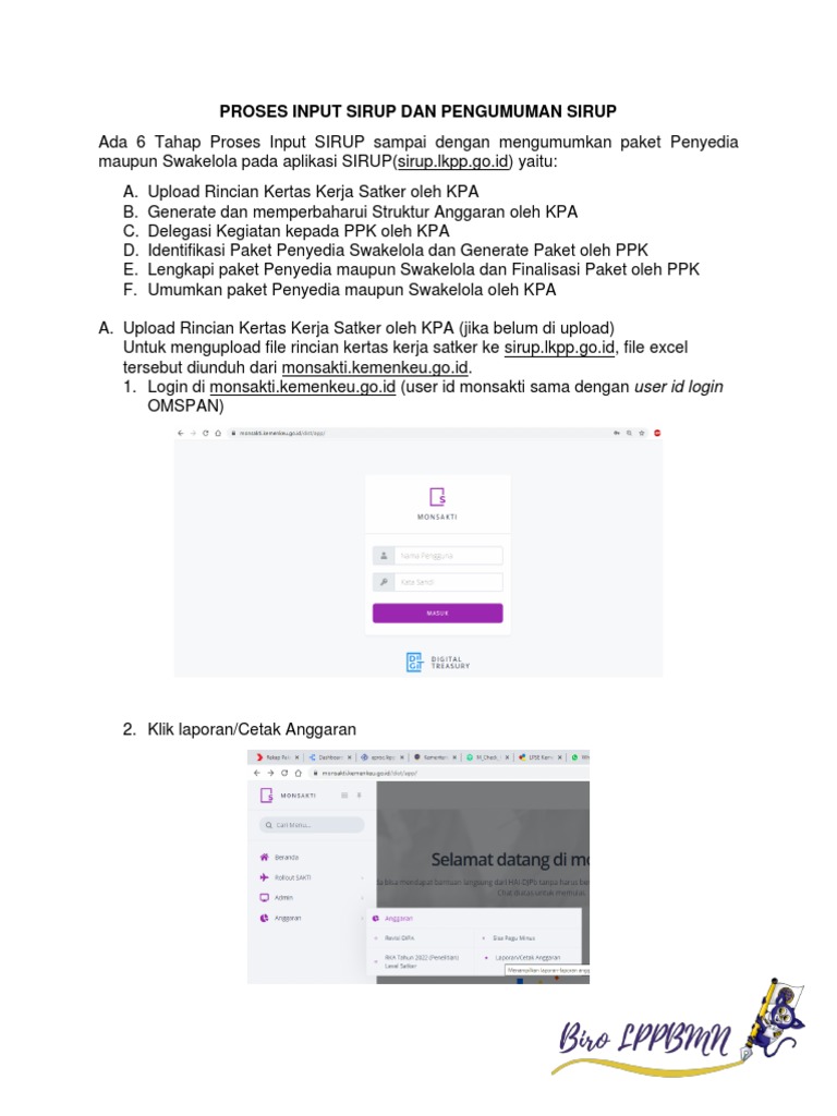 Proses Input Dan Pengumuman Sirup | PDF | Pengelolaan Keuangan & Uang | Komputer