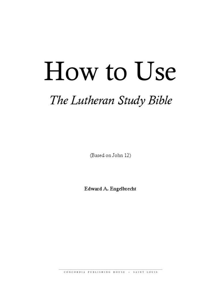 Howto Use TLSB | PDF | Chapters And Verses Of The Bible | Bible Howto Use TLSB | PDF | Chapters And Verses Of The Bible | Bible