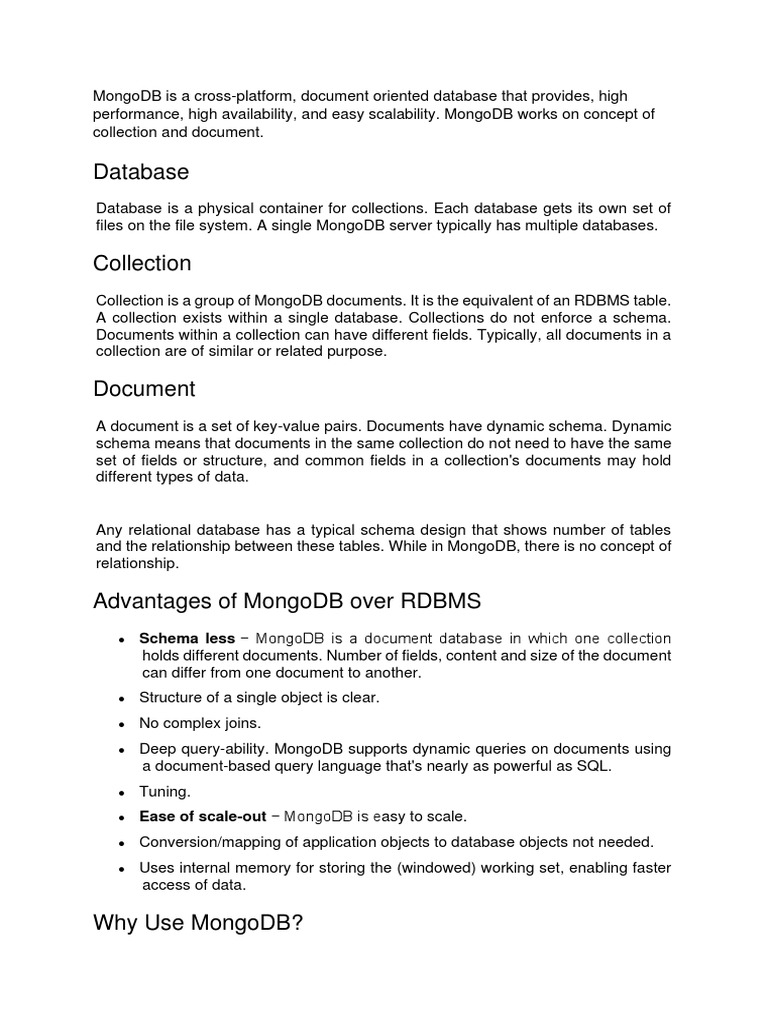 Mongo Db Pdf Data Type Relational Database