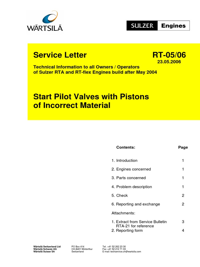 RT-05 - 06 - Start Pilot Valves With Piastons of Incorrect Material ...