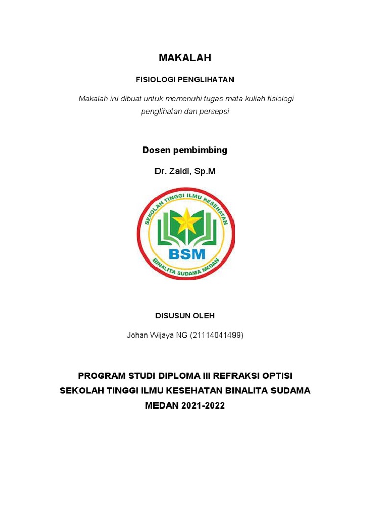Fisiologi Penglihatan: Penjelasan Dasar | PDF