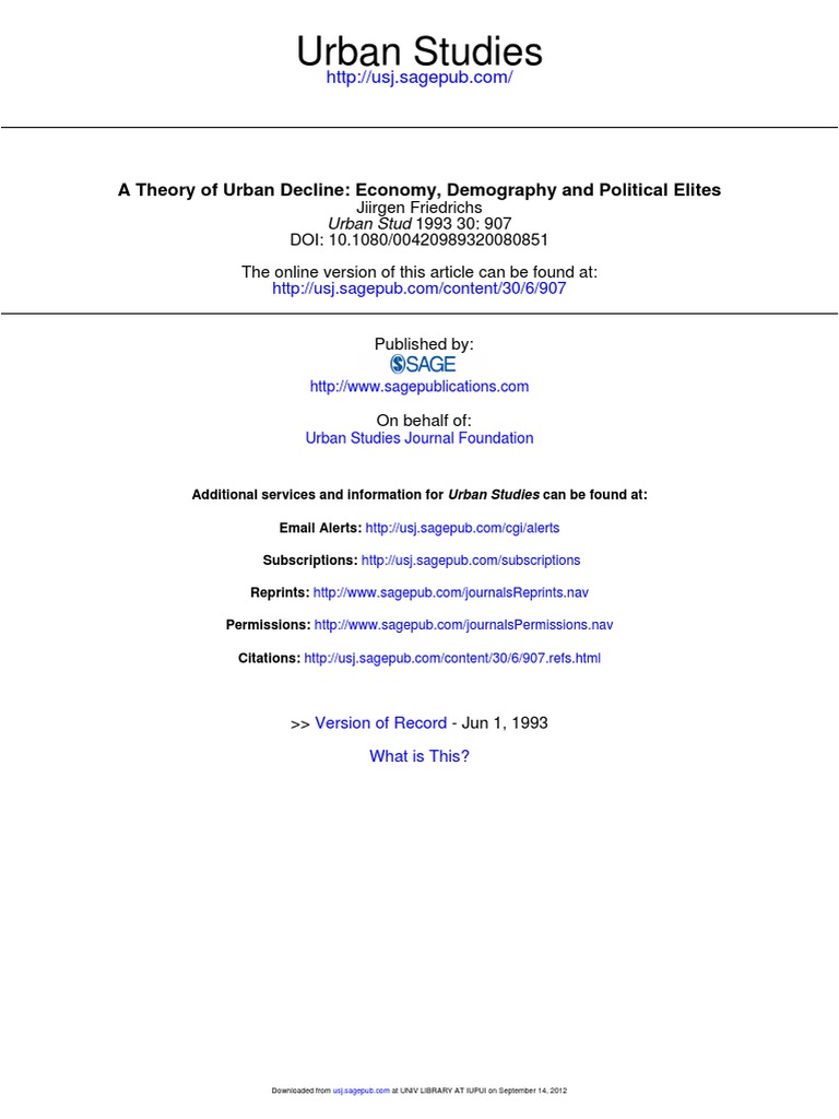 Friedrichs, J. (1993) - A Theory of Urban Decline. | Download Free PDF ...