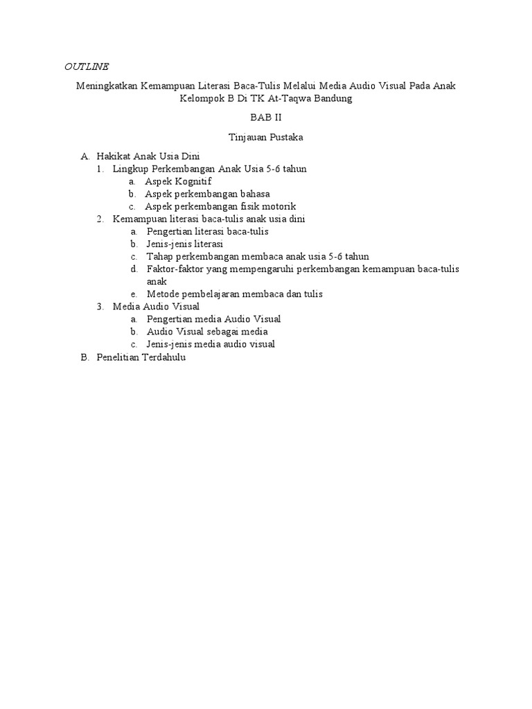 Outline BAB II | PDF