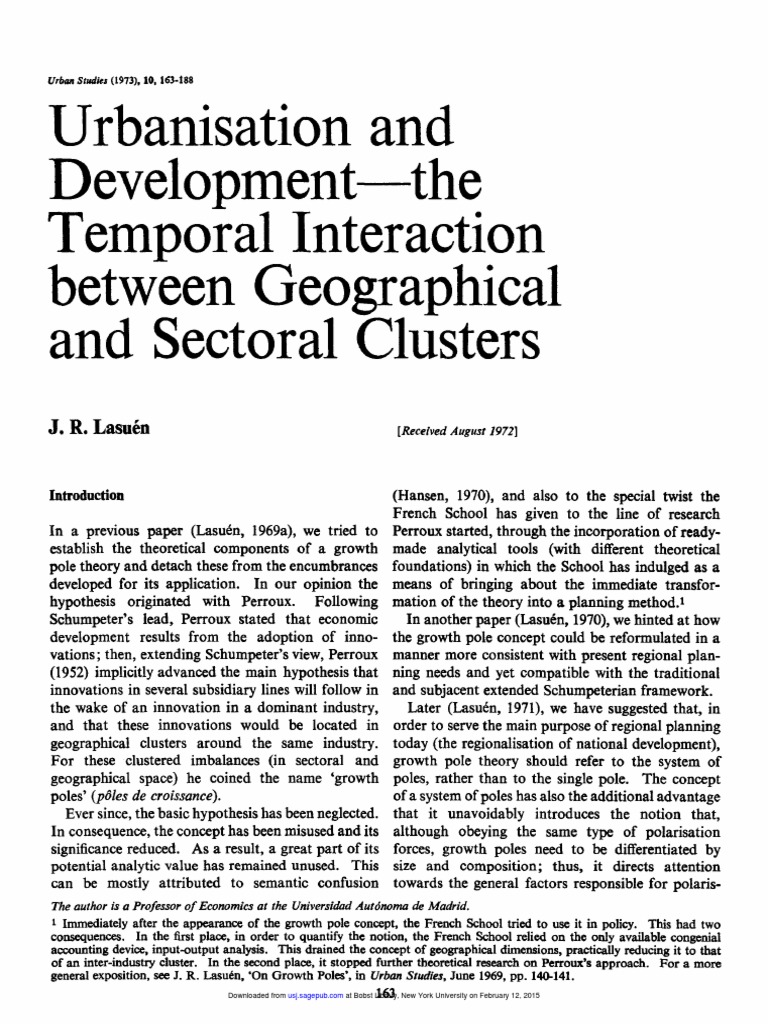 Lasuen, J. R. (1973). Urbanisation and Development. | PDF
