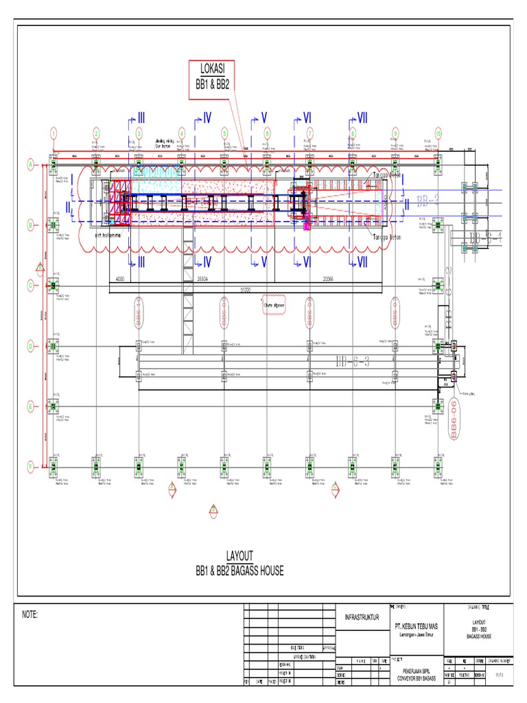 1-Gambar - Pekerjaan Sipil Conveyor BB1-BB2 Bagass House | PDF