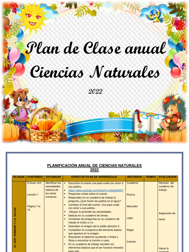 Planificación Anual de Naturales Segundo Grado | PDF | Alimentos | Minería