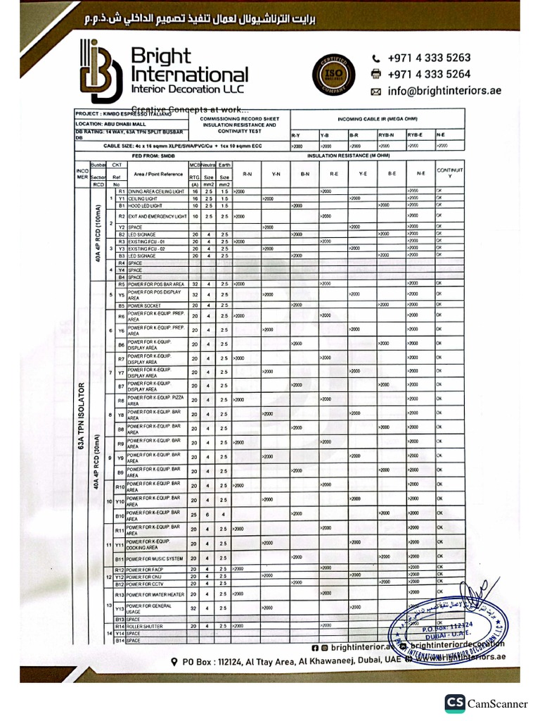 17. Db megger test report(witnessed by emcor) | PDF