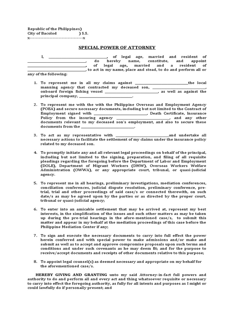 Special Power of Attorney - Scribd | PDF | Justice | Crime & Violence