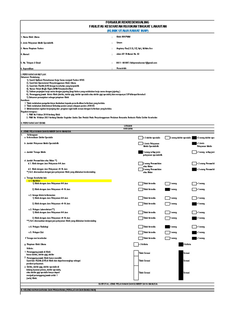 Form Kredensialing BPJS Kesehatan | PDF | Sains & Matematika