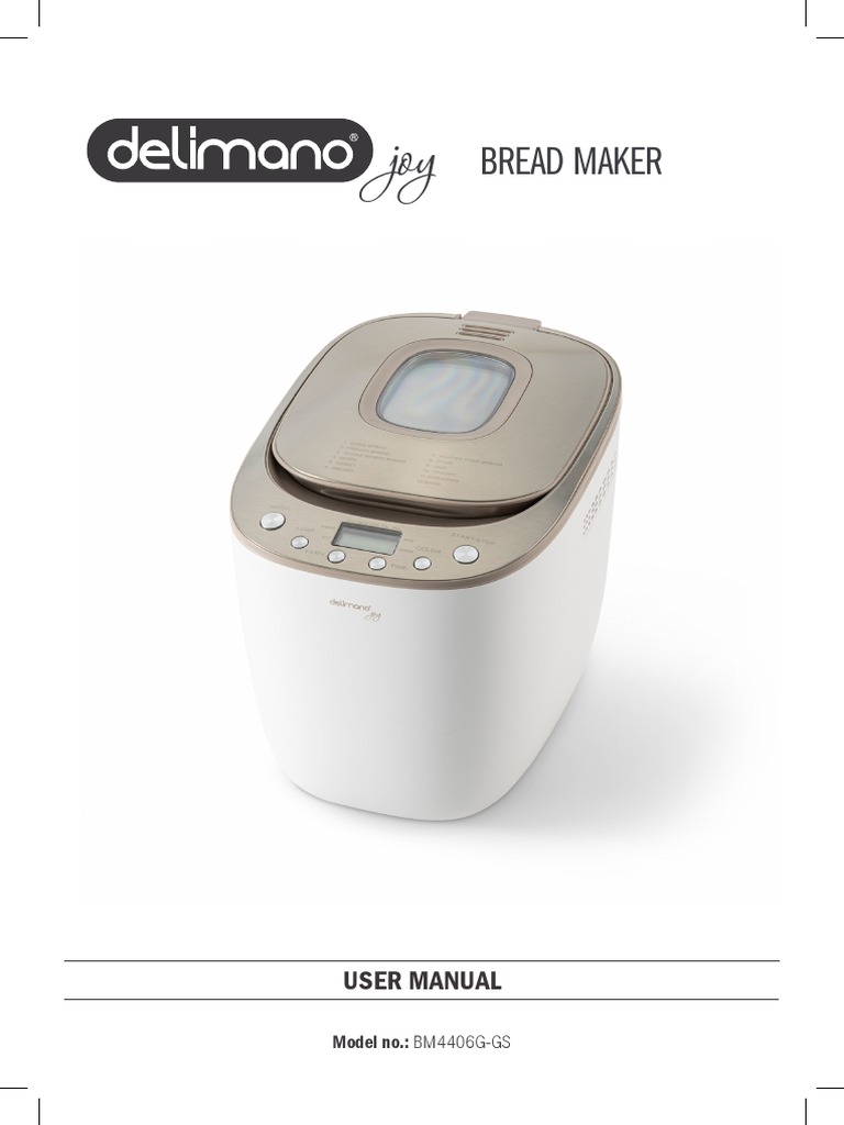 Delimano Joy Bread Maker Manual | PDF | Breads | Teaspoon