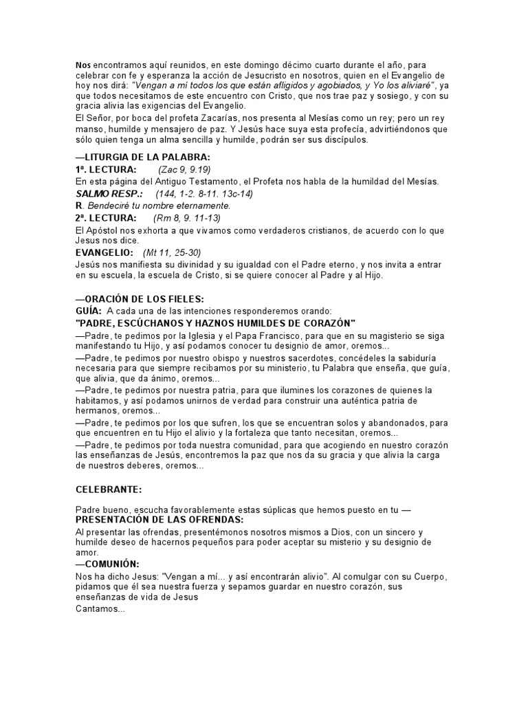 Guion Misa | PDF | Misa (liturgia) | eucaristía