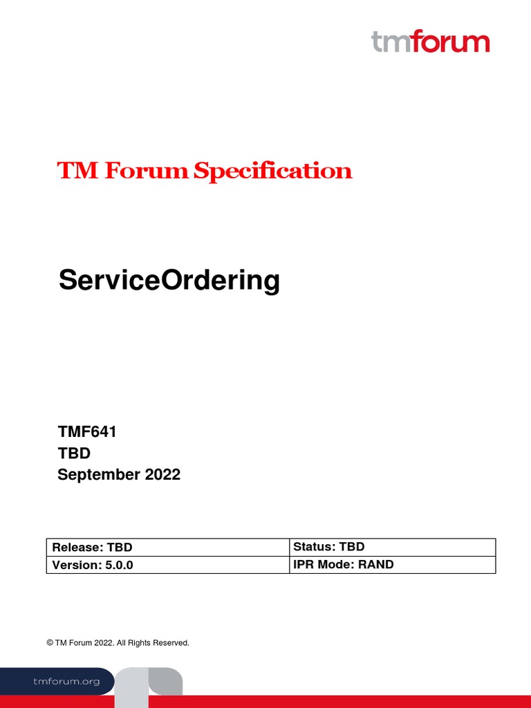 TMF641-ServiceOrdering-v5 0 0 | PDF | Hyperlink | Identifier