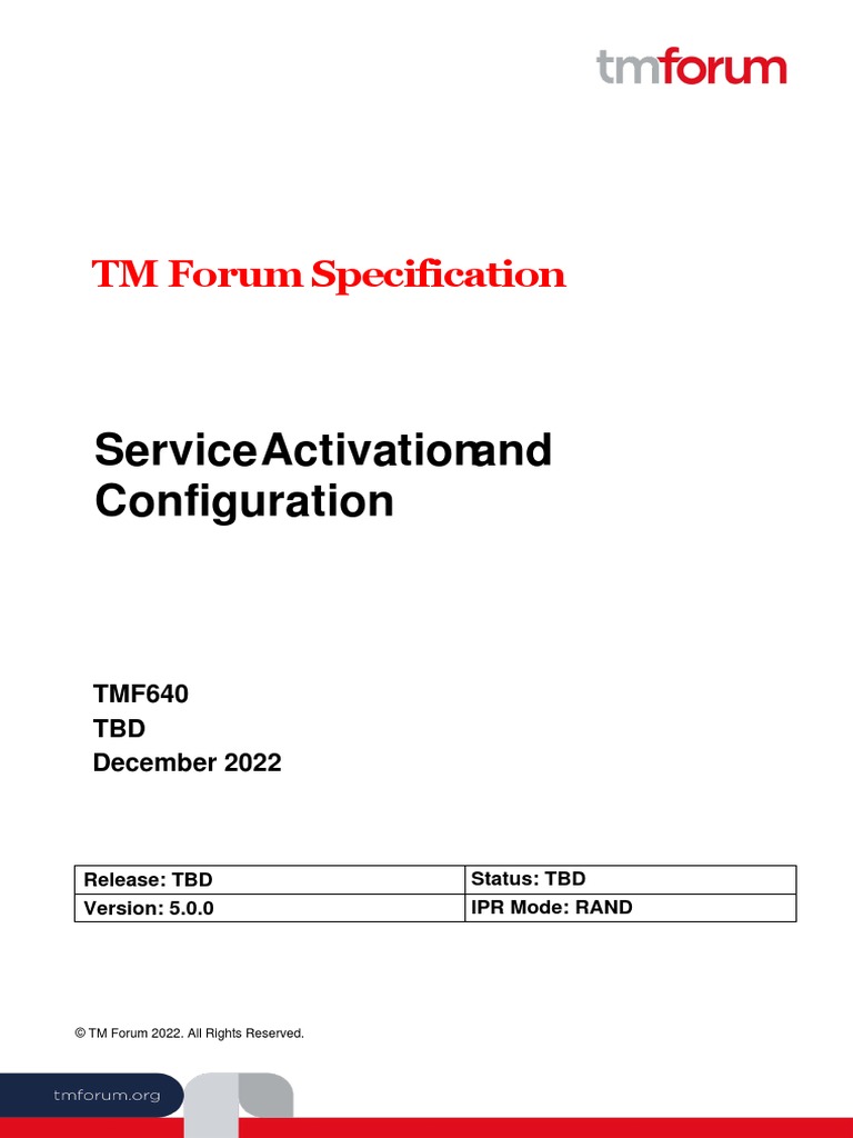 TMF640-Service Activation and Configuration-V5.0.0 | PDF | Identifier | Hyperlink