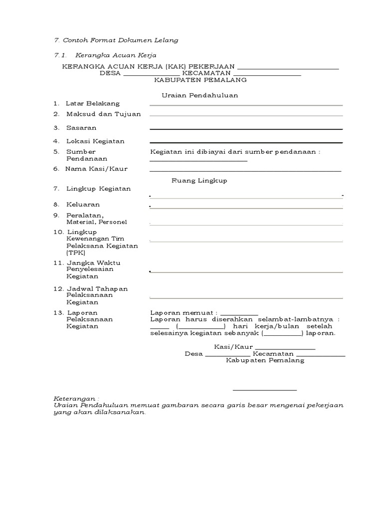 Dokumen Lelang | PDF